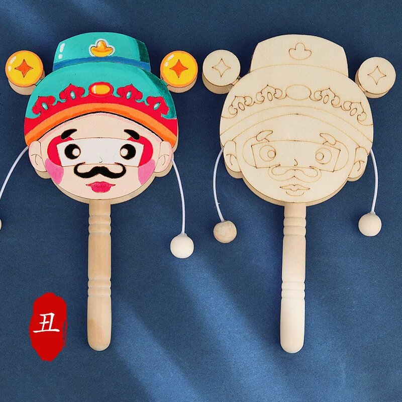 Набор для творчества: детская раскраска-погремушка, материалы для рукоделия, роспись лица по мотивам Пекинской оперы,