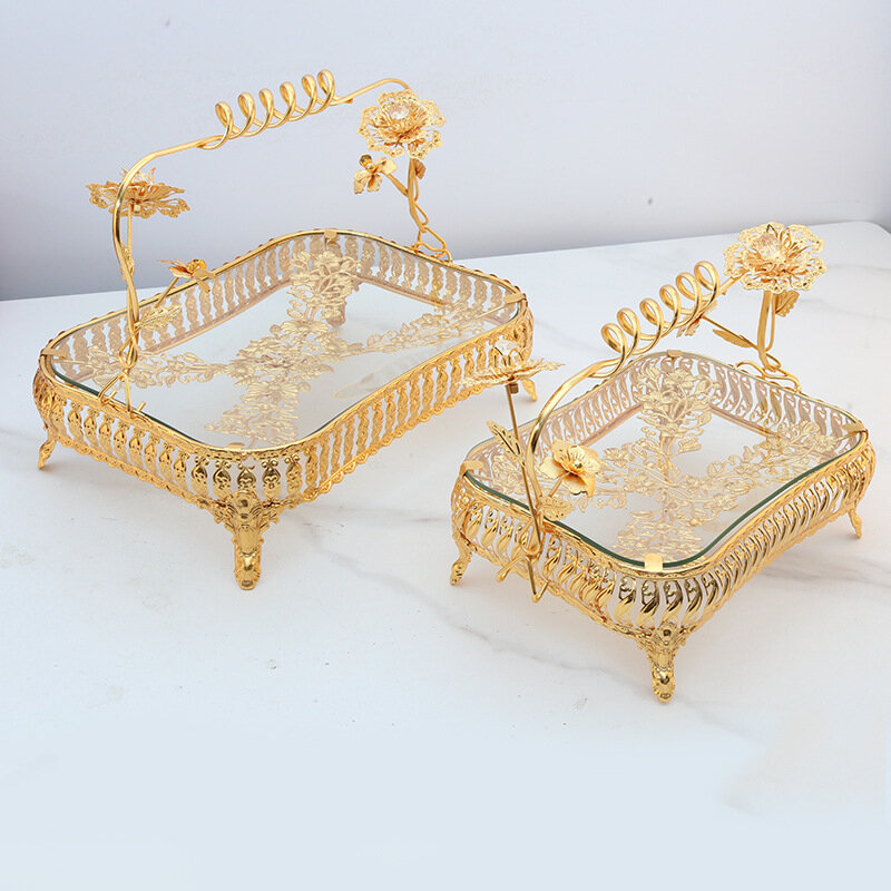 Фруктовая тарелка, креативный чайный столик для гостиной, домашняя фруктовая корзина, легкая роскошь, подставка для конфет и десертов, подставка для закусок, железное искусство