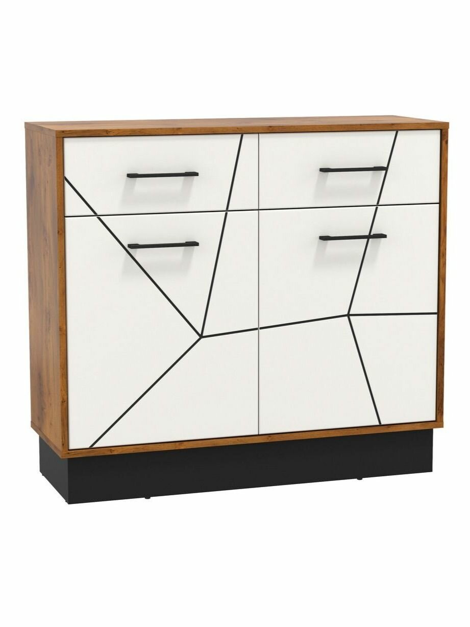 Комод Гамма (таксония/черный/ПВХ белый) 906х1002х360