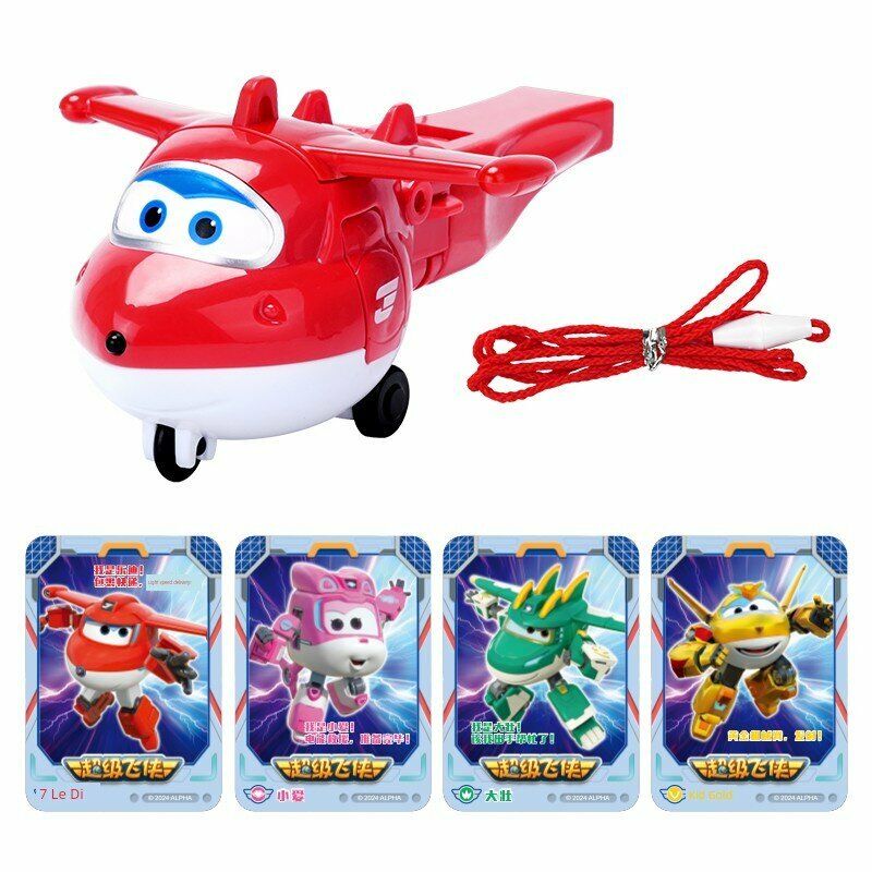 Детский свисток «три в одном» Super Wings с игровой картой, деформирующий планер, мотоциклетный робот, детская игрушка
