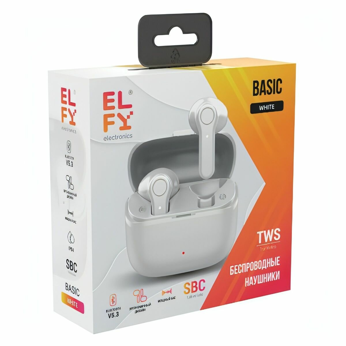 Наушники True Wireless ELFY EPA-BASIC-WH-M White — фото 1