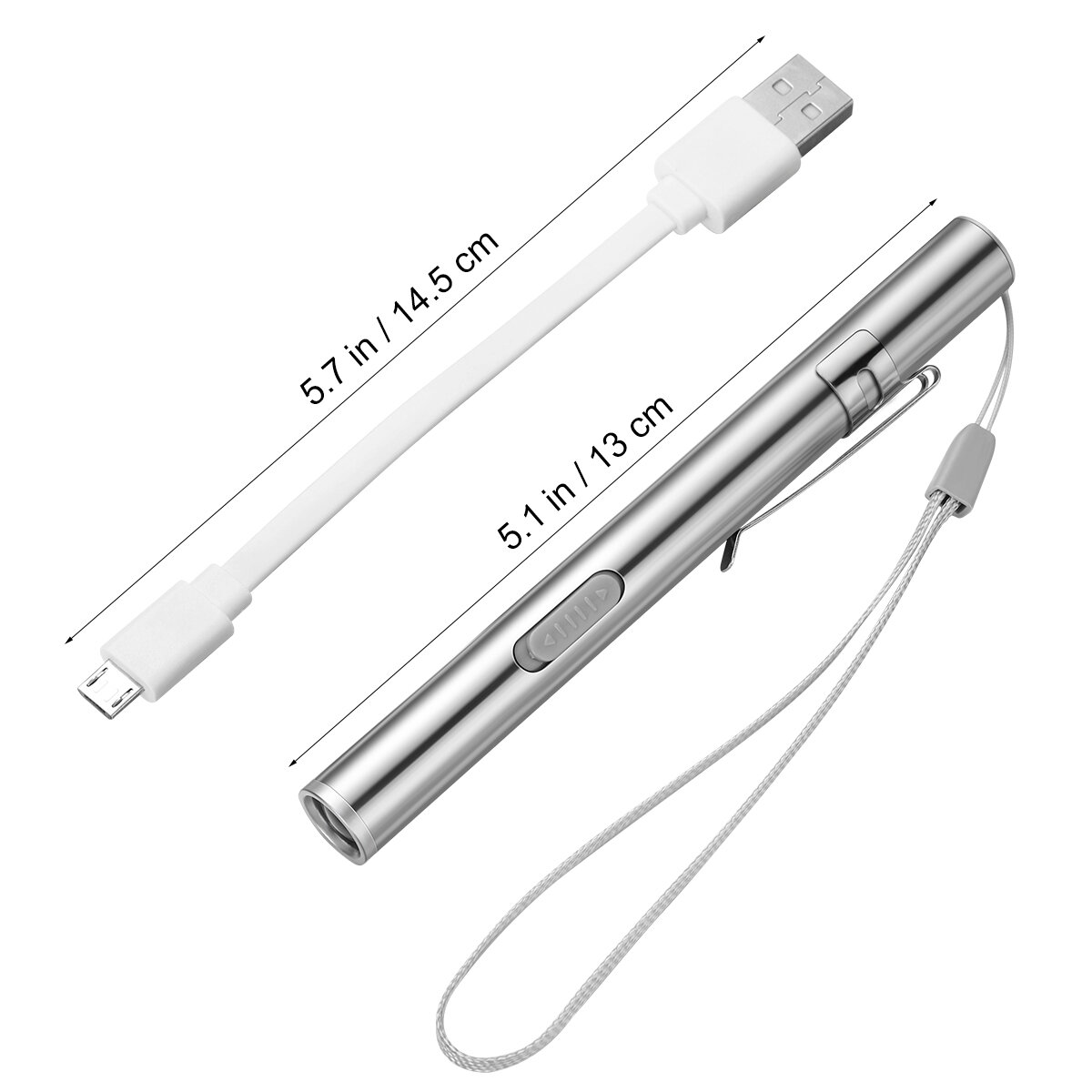 LED Фонарик Ручка 1 Шт USB Перезаряжаемый Для Медицинских Студентов Врачей Тело Из Нержавеющей Стали Assorted Color