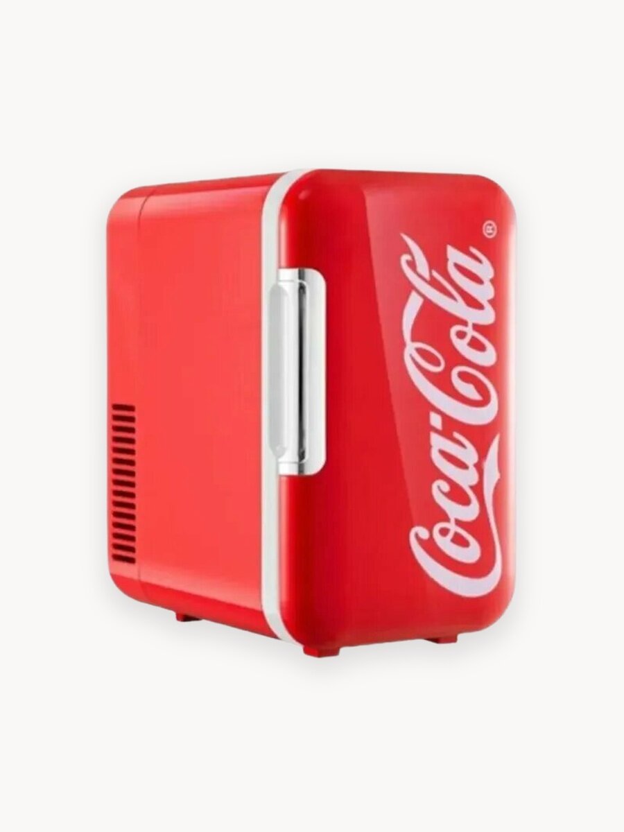 Рефрижератор автомобильный, арт. Мини-холодильник Coca-Cola 6л, подогрев+охлаждение, 12V/220V, для косметики/напитков