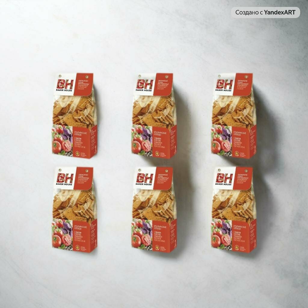 Baker House Хлебцы Итальянские с томатом и орегано, 250 г, 6 шт