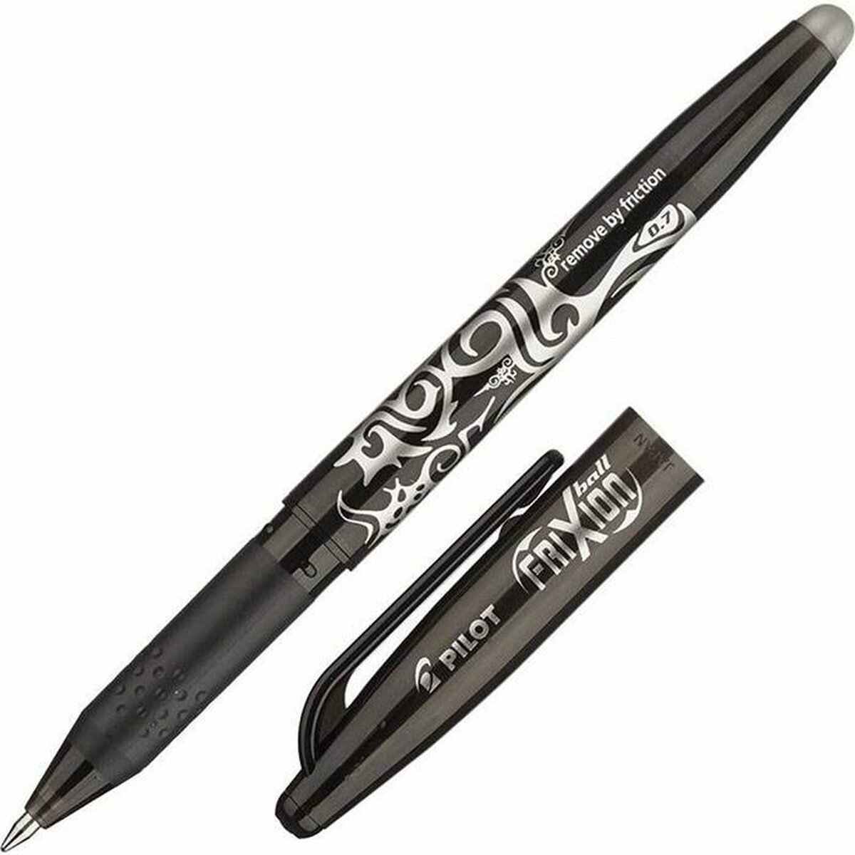 Ручка гелевая стираемая Pilot Frixion (0.35мм, черная, резиновая манжетка) (BL-FR-7-B), 12шт.