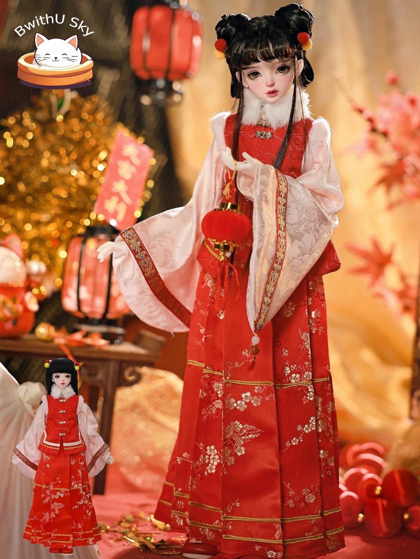 BwithU Bunton Bjd 1/4 Весенний фестиваль Счастливого Счастья, Красное платье, Бальная Шарнирная кукла