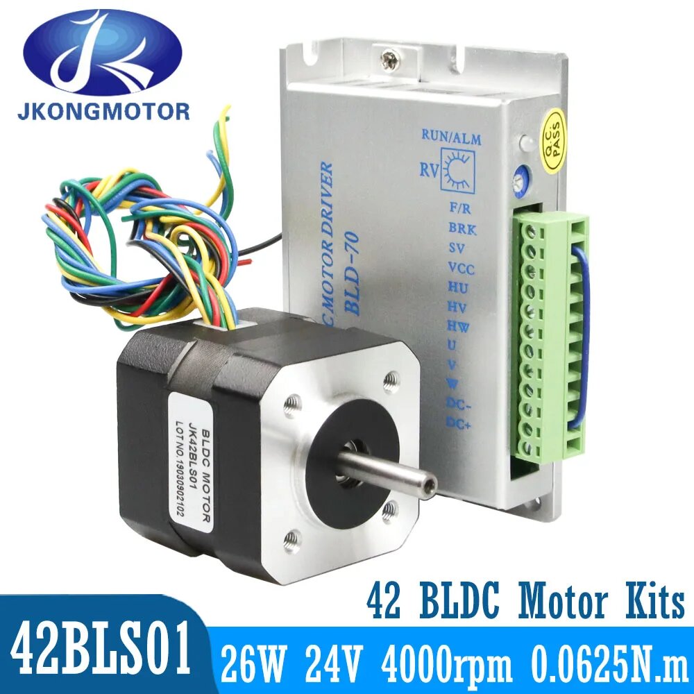 Бесщеточный двигатель Jkongmotor JK42BLS01 24В 3 фазы only motor