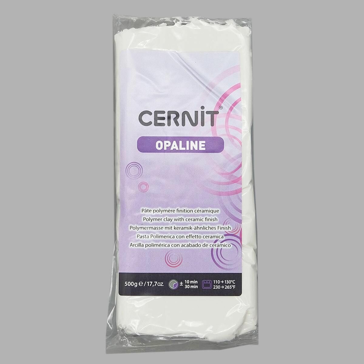 Пластика Cernit "Opaline", полимерная, запекаемая, цвет 010, белая, 500 г, CE0880500