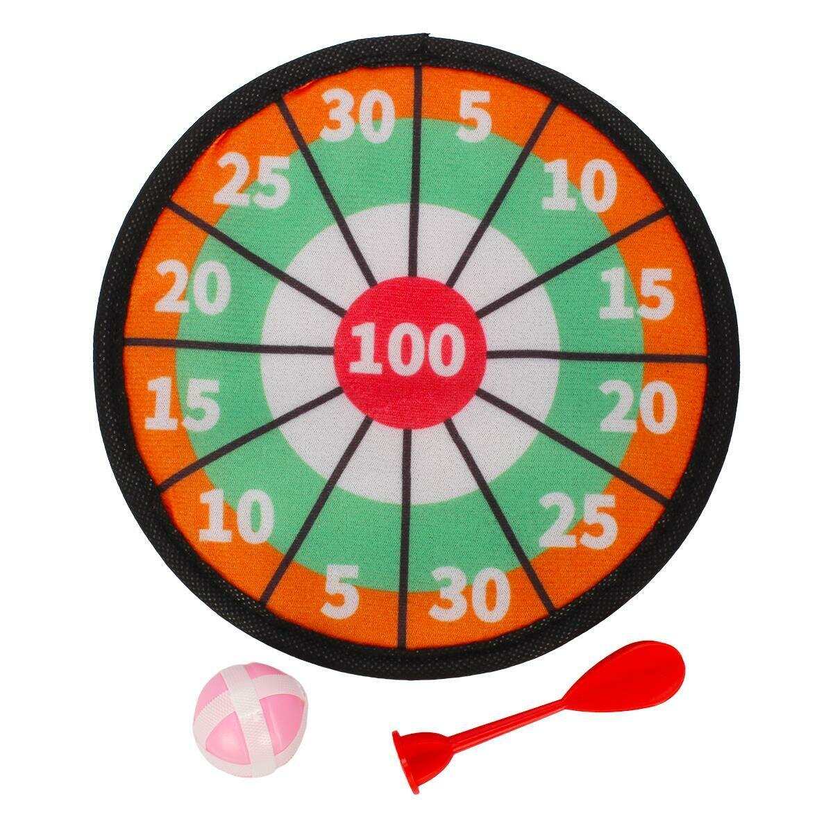 Дартс игровой, безопасный для детей, мишень с дротиком и мячиком, 18х18 см