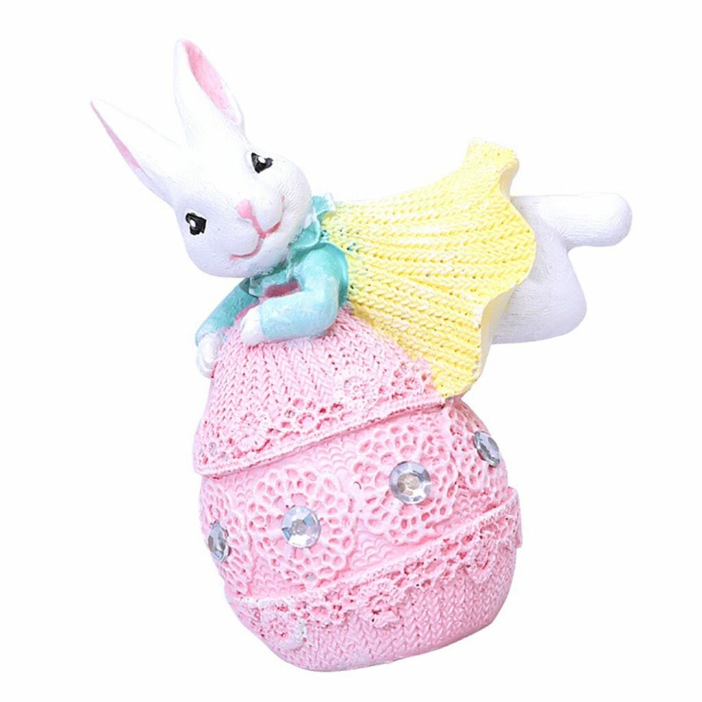 Украшение рабочего стола Rabbit Ручной Работы-Розовое Яйцо, Бьющее Ногой Желтого Кролика