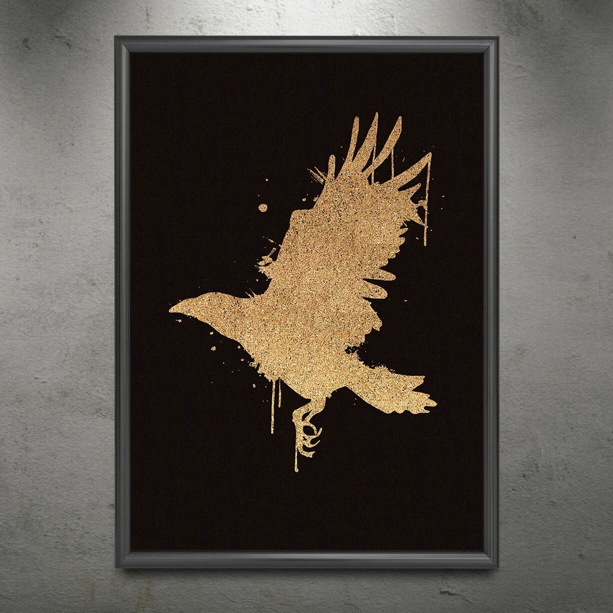 Постер интерьерный Ворон. Золотой Ворон