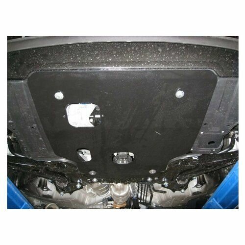 Защита картера двигателя и кпп + крепёж, для Honda Jazz III 2008-2014, V-все, FWD / Honda Fit 2007-20 AlfECO ALF0914ST