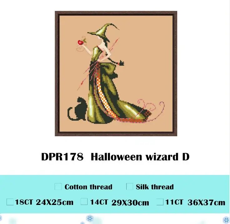 Набор для вышивки крестиком Halloween wizard D, 18ct, хлопок