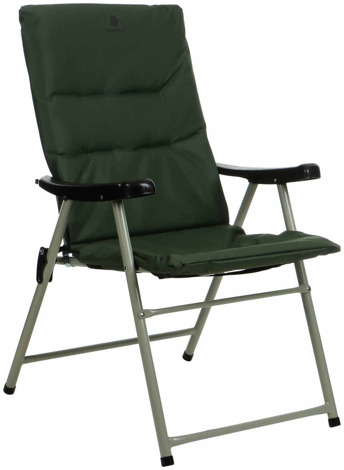 Стул туристический складной со спинкой, нагрузка до 120 кг, кресло походное для пикника, кемпинга, дачи, отдыха на природе и рыбалки, 57 х 48 х 90 см, цвет зеленый