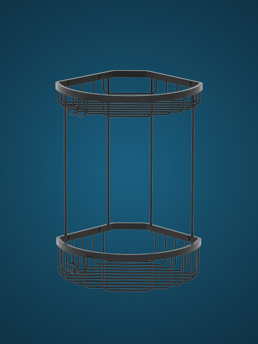 Полка для ванной комнаты угловая двухярусная