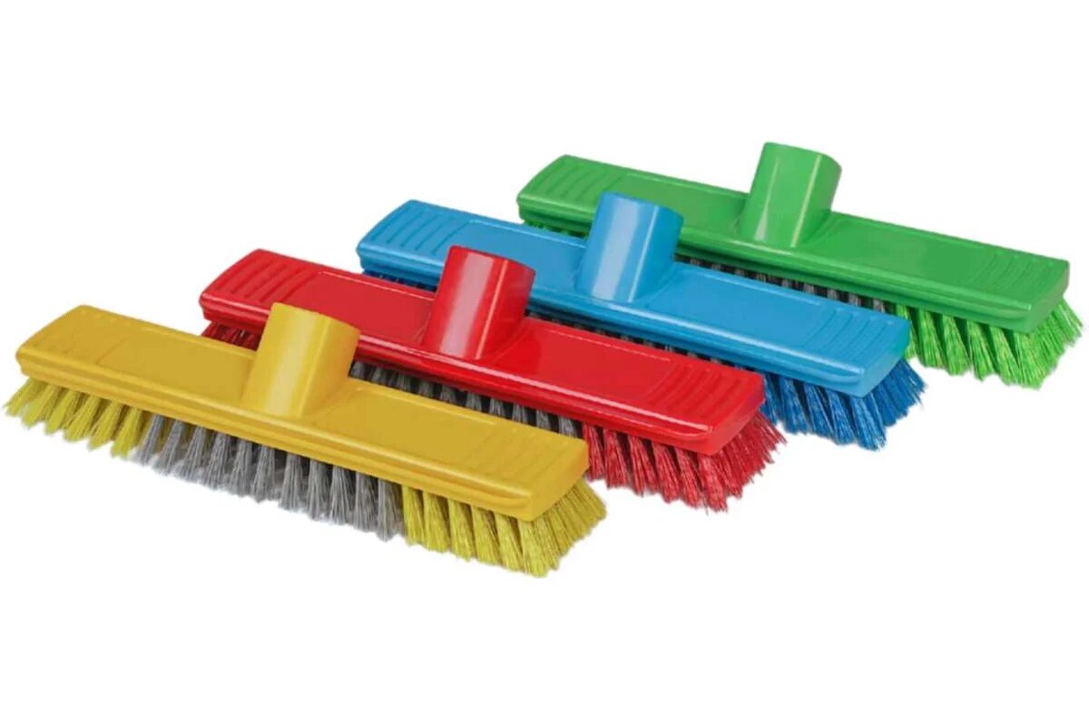 Uctem-Plas Жесткая щетка для пола 25 см с резьбой, пластиковая синяя арт. YF341B 29265