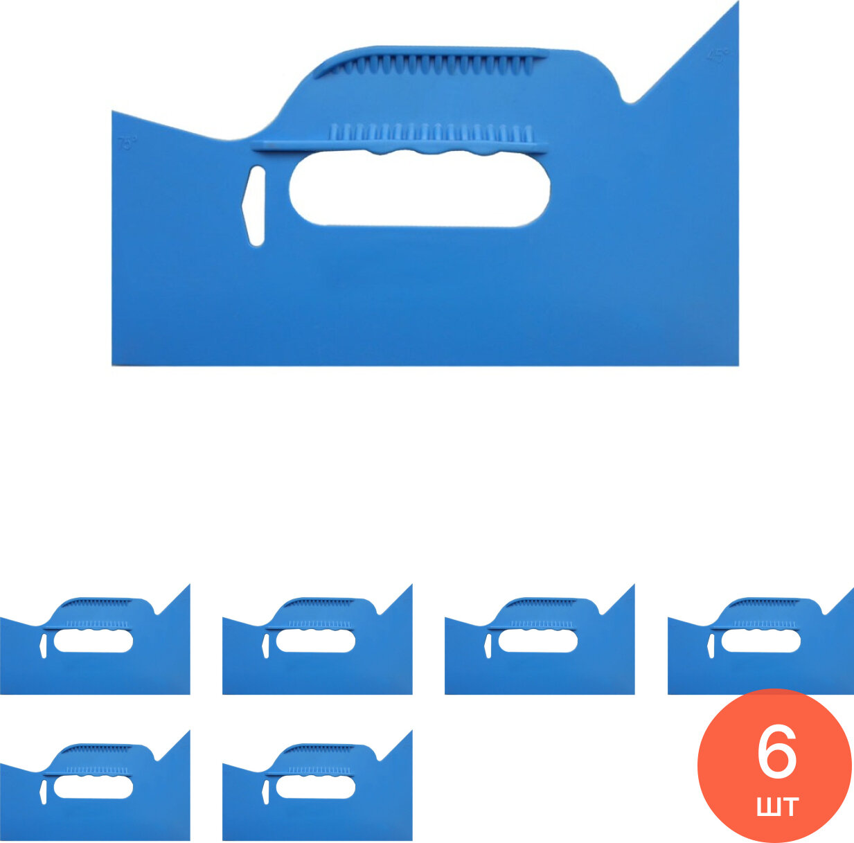 Шпатель строительный USP / УСП обойный, из пластика, 250мм / малярные и отделочные инструменты (комплект из 6 шт)