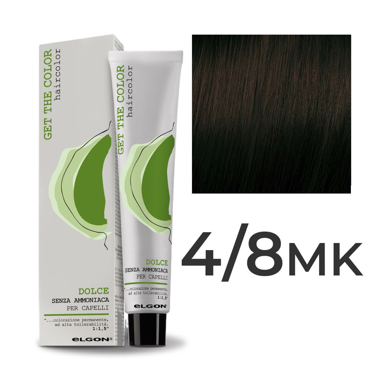 Крем - краска для волос профессиональная Elgon Get the Color Dolce 4/8MK Каштановый Шоколадный мокка 100 мл