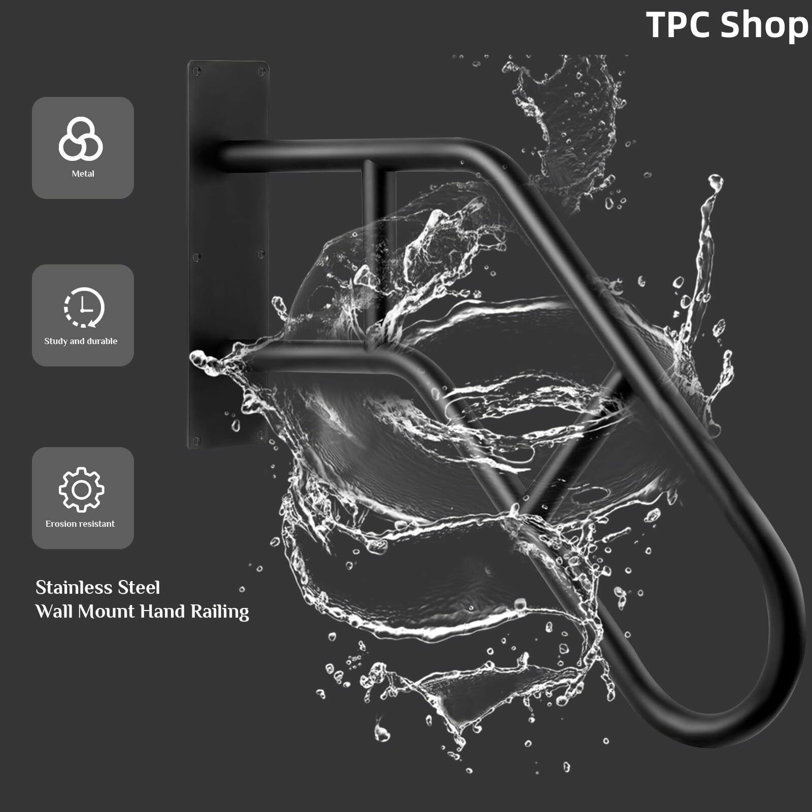 Перила металлические входные , черный , перила для безопасности пожилых