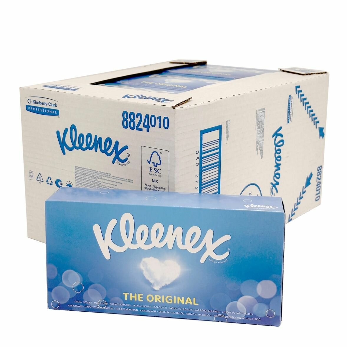 Салфетки бумажные косметические для лица Kleenex / Клинекс 8824, 12 шт.