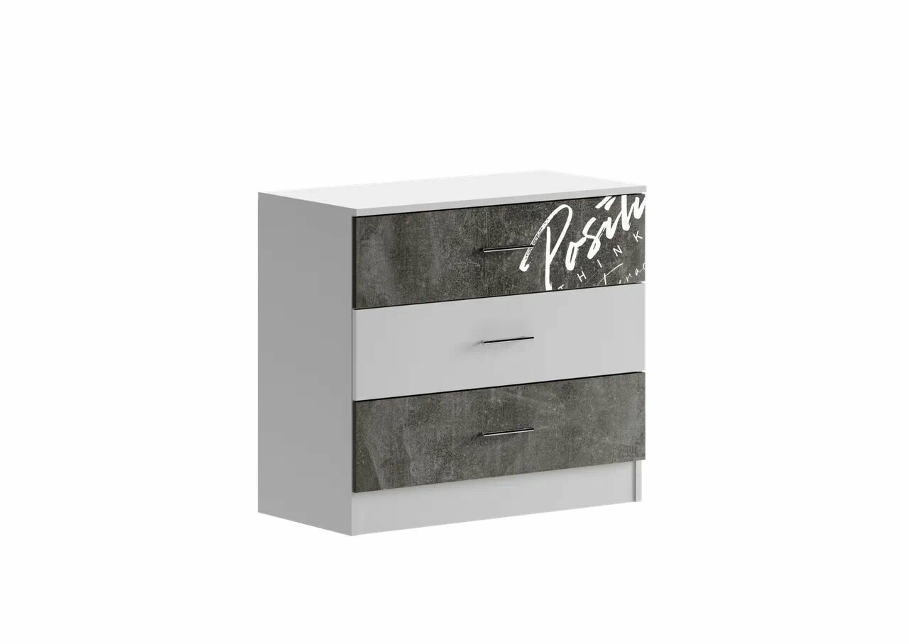 Комод Вега NEW Позитив (Бетон темный, белый) 800х726х400 МИФ