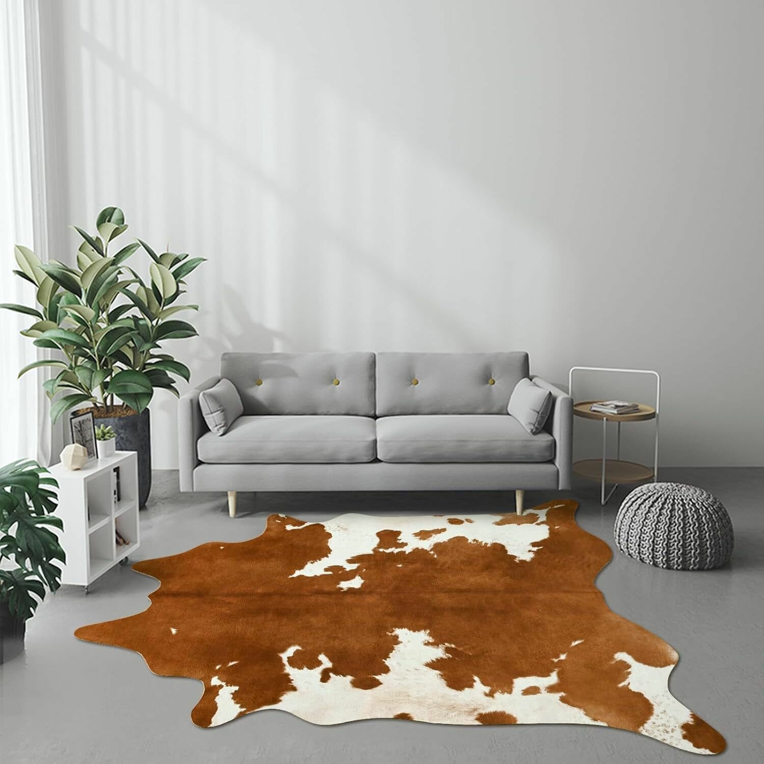 Коричневый ковер из шкуры быка Имитация воловьей кожи животного, желтая воловья кожа