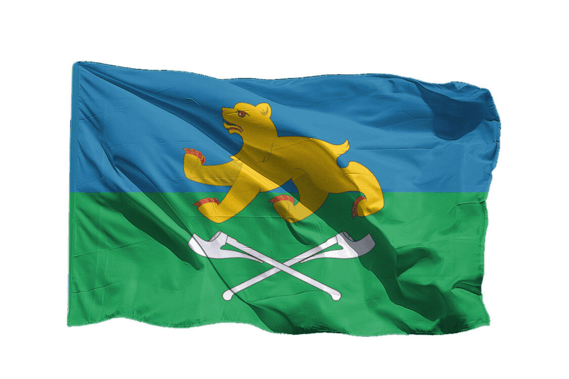 Флаг Слободо-Туринского муниципального района на шёлке, 70х105 см - для ручного древка