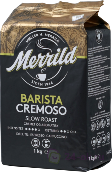 Merrild Barista Cremoso кофе в зернах 1 кг пакет с клапаном (068681)