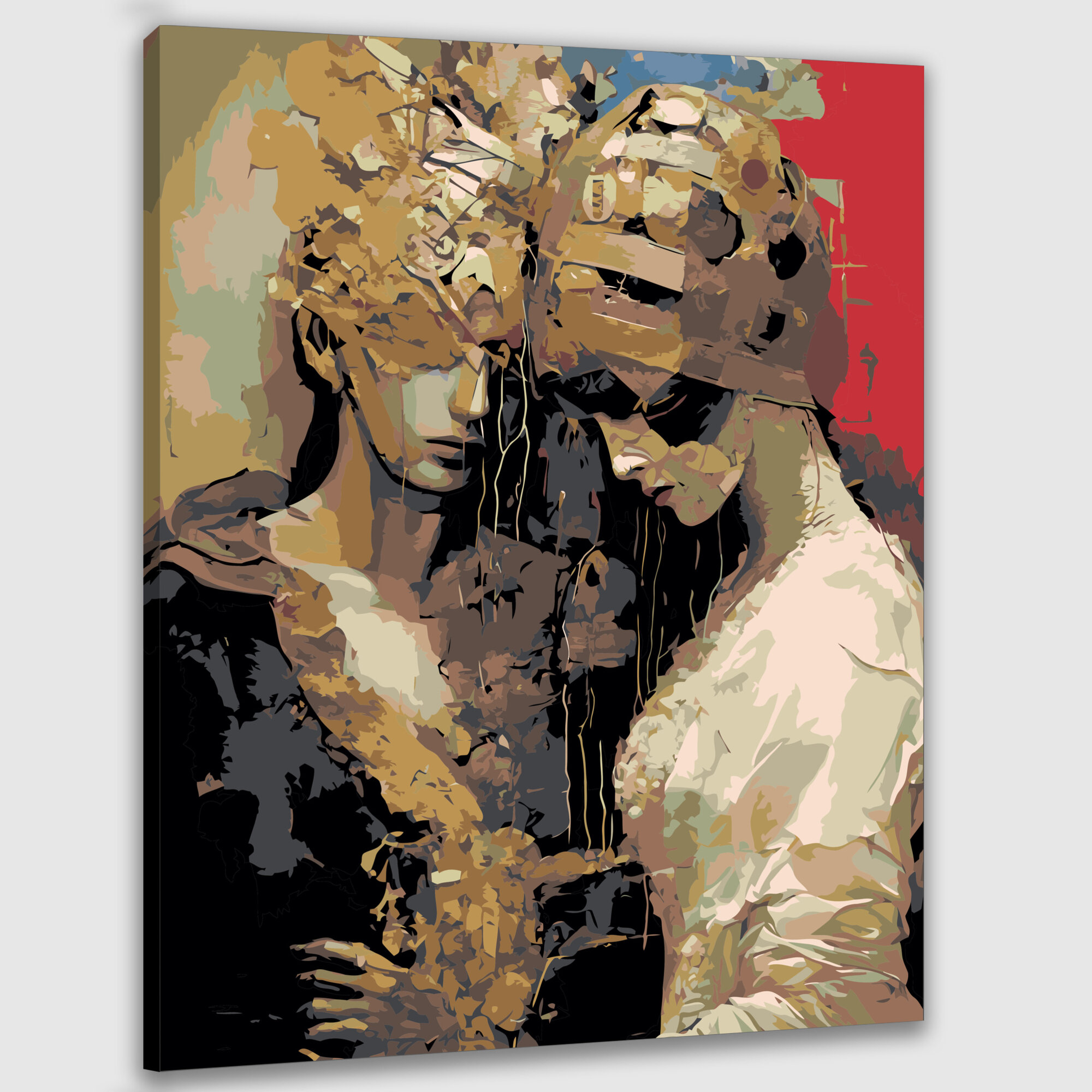 Картина по номерам 40x50 см, король, шут, танец судьбы, фрагментированные изображ, контрастные текстуры, сила