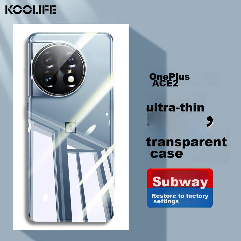 KOOLIFE Compatible with OnePlus Ace 2 Phone Case, Protective Cover for OnePlus Ace 2, Gaming Phone Case with Full Lens Protection, Simple Skin-Friendly Transparent Soft Shell, Fingerprint-Resistant Outer Back Cover