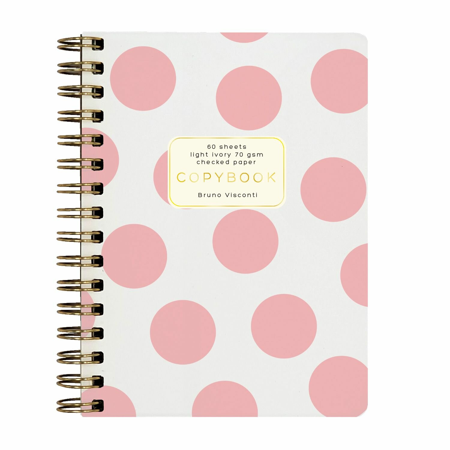 Bruno Visconti Блокнот А6 в клетку "SALMON POLKA DOT" на кольцах, 60л./ блокнот для записей арт.7-60-005/01