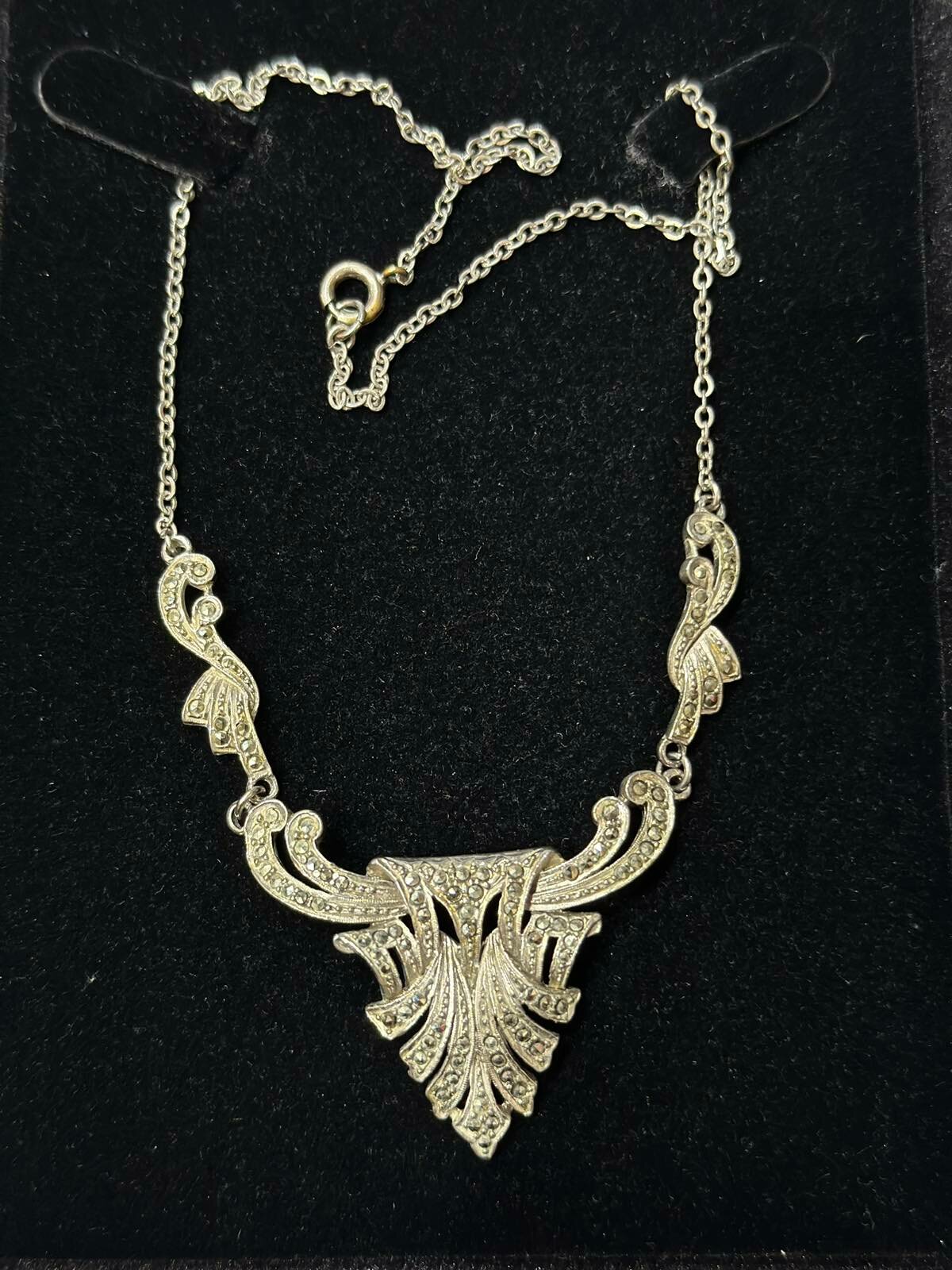 Колье, винтаж, Англия, 1960е годы, бижутерный сплав с марказитом