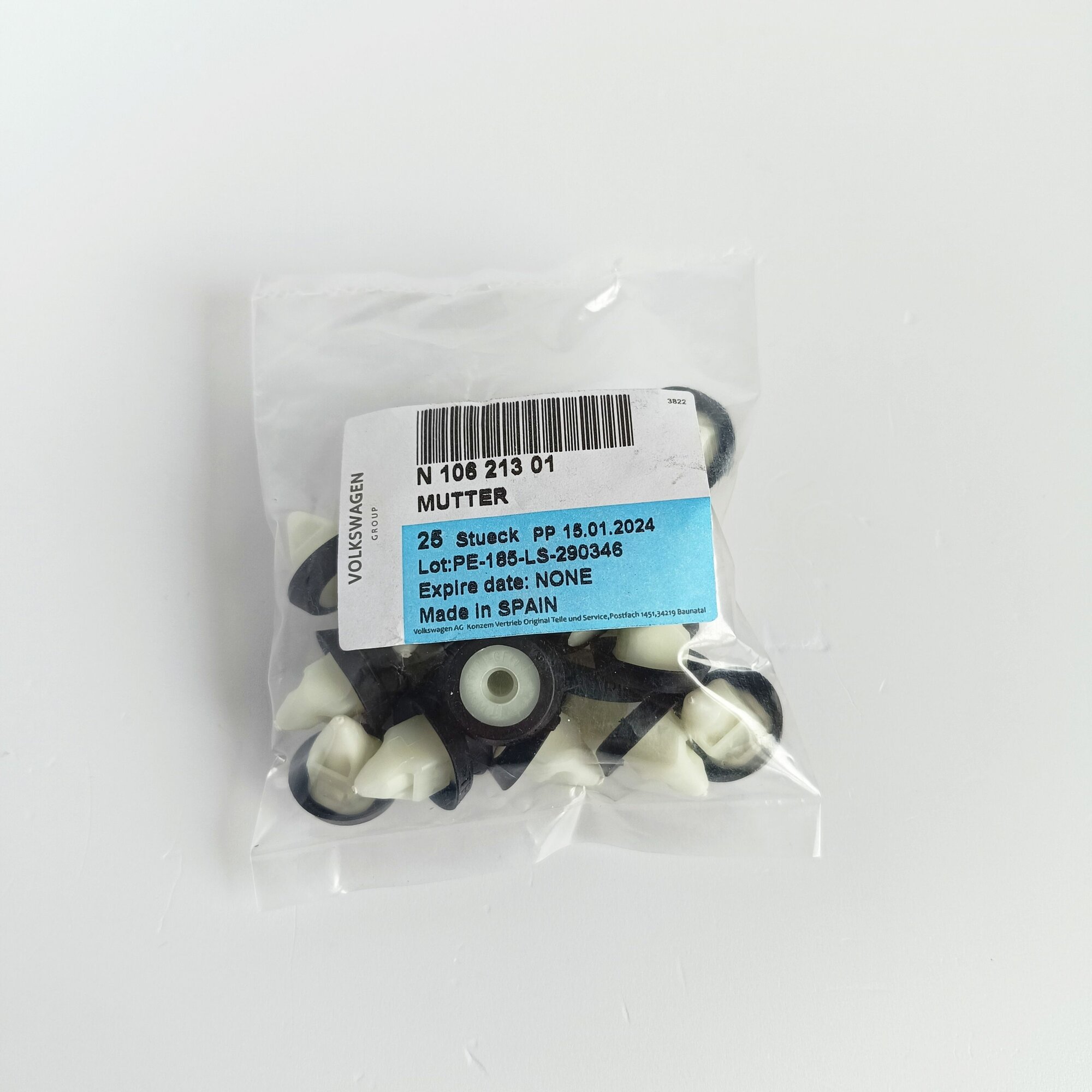 Клипса крепления 25 шт. VAG N10621301 для Audi VW Volkswagen Seat Skoda Porsche / Ауди Фольксваген Сеат Шкода Порше