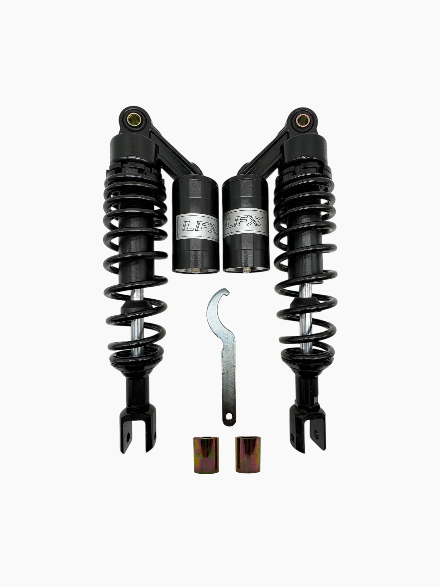 Амортизаторы газомасляные задние на мопед Альфа, Дельта (черные, пара)