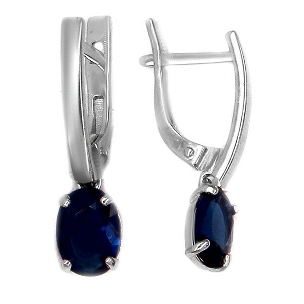 Серьги с подвесками, серебро, 925 проба, родирование, фианит