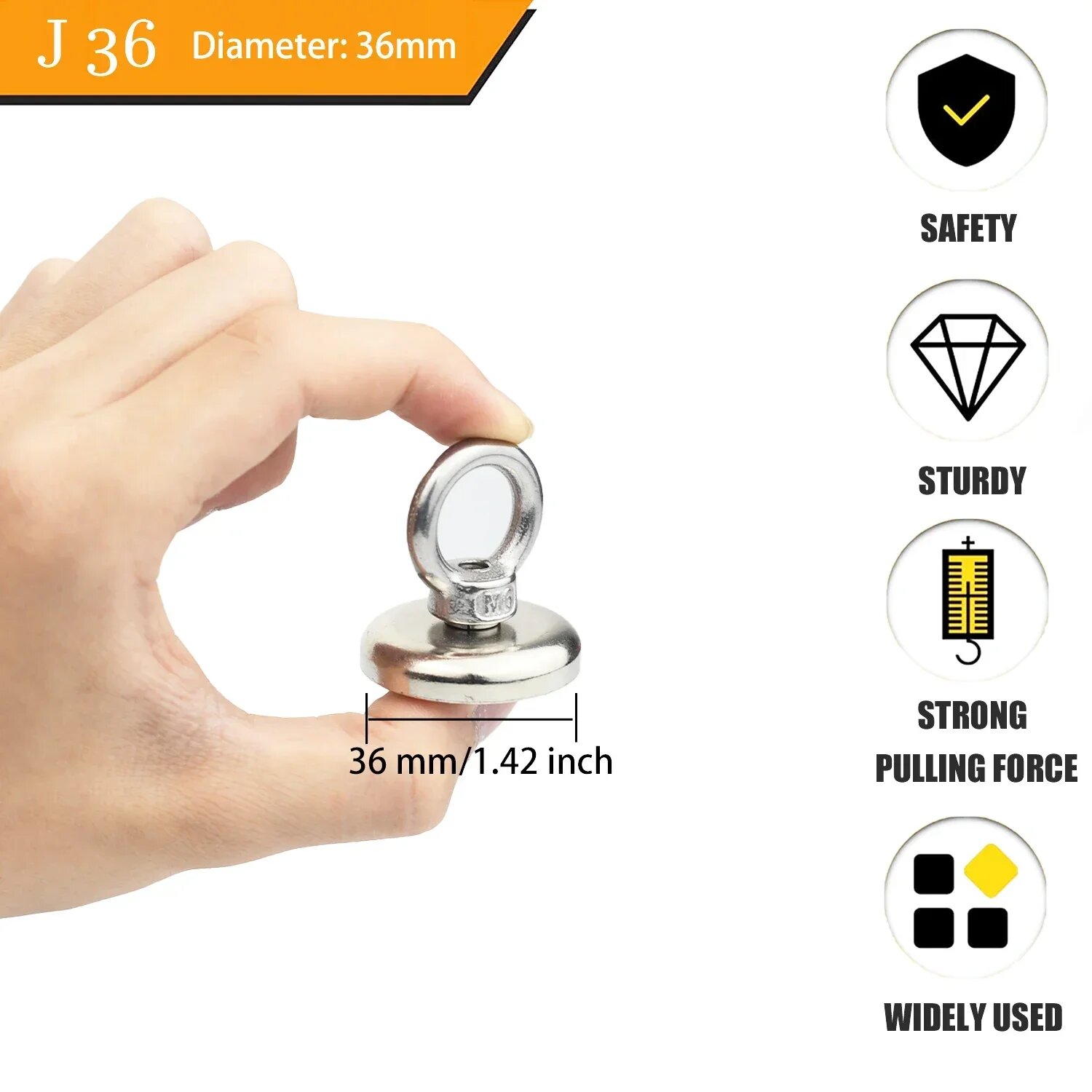 Поисковый неодимовый магнит 300 кг J 36 Pull Max 41kg