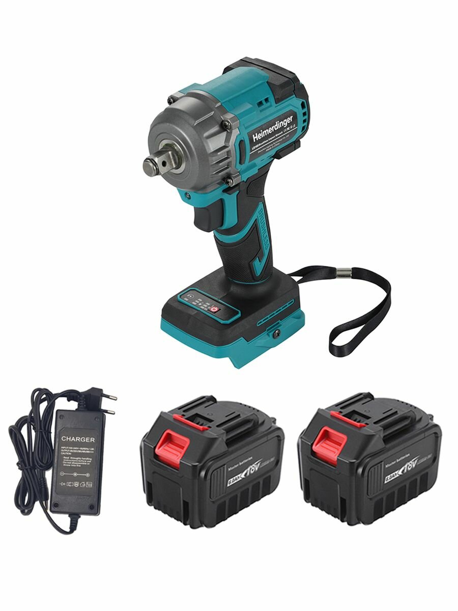 Гайковерт Heimerdinger LB160, бесщеточный, ударный, 550Нм, 18В, 2х6 Ач Li-Ion