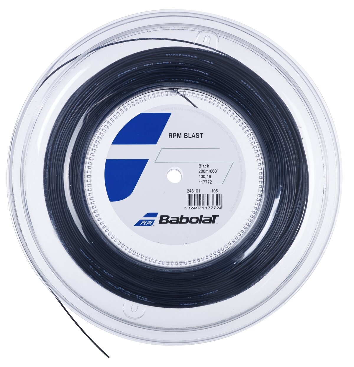Струна для теннисной ракетки Babolat RPM Blast (200 метров), толщина 1,25, черный