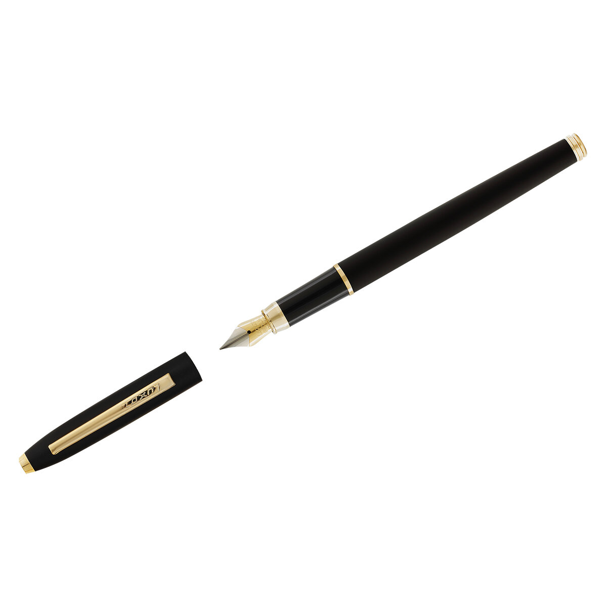 Ручка перьевая LUXOR "Sterling", синяя, 0,8 мм, корпус черный золото, футляр