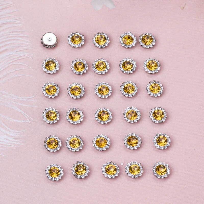 Стразы кабошон Gold 9.4mm, 50шт Ailimi