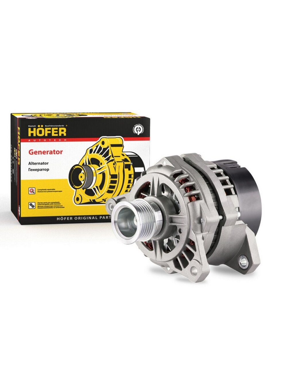 Генератор для а/м ГАЗель Бизнес 4216 с широким поликл. ремнем (95А) "HOFER"