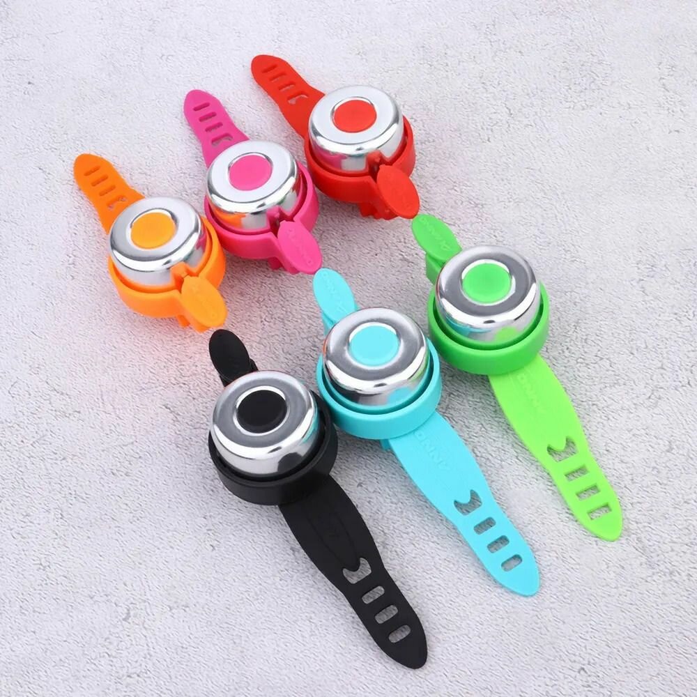 Звонок для беговела, велосипеда, самоката на силиконовом ремешке, 1 шт, цвет оранжевый