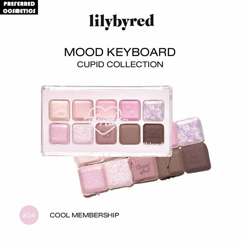 Lilybyred Палитра теней для век Mood keyboard Мягкий нейтральный пепельный цвет, стойкие, блестящие, Прозрачная акварель Палитра С Простым подбором Цветов Для всех K-beauty -04 Cool membership