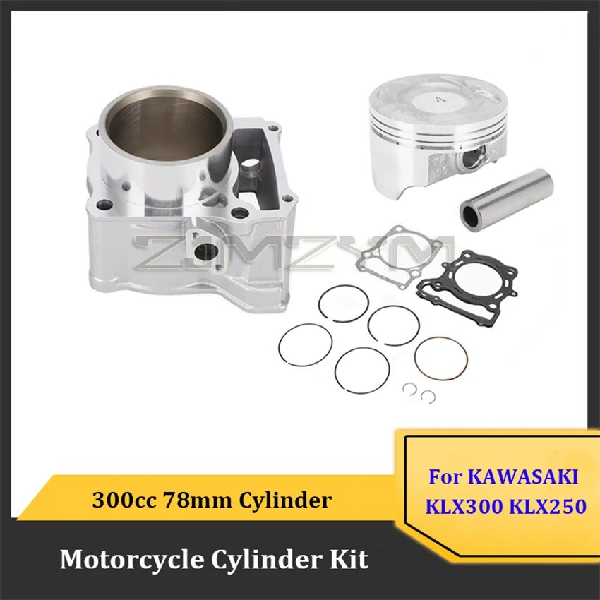 Детали двигателя мотоцикла, 78 мм, комплект поршня цилиндра 300 куб. см с головкой и прокладкой основания для KAWASAKI KLX250 1993-2018 KLX300 1996-2007