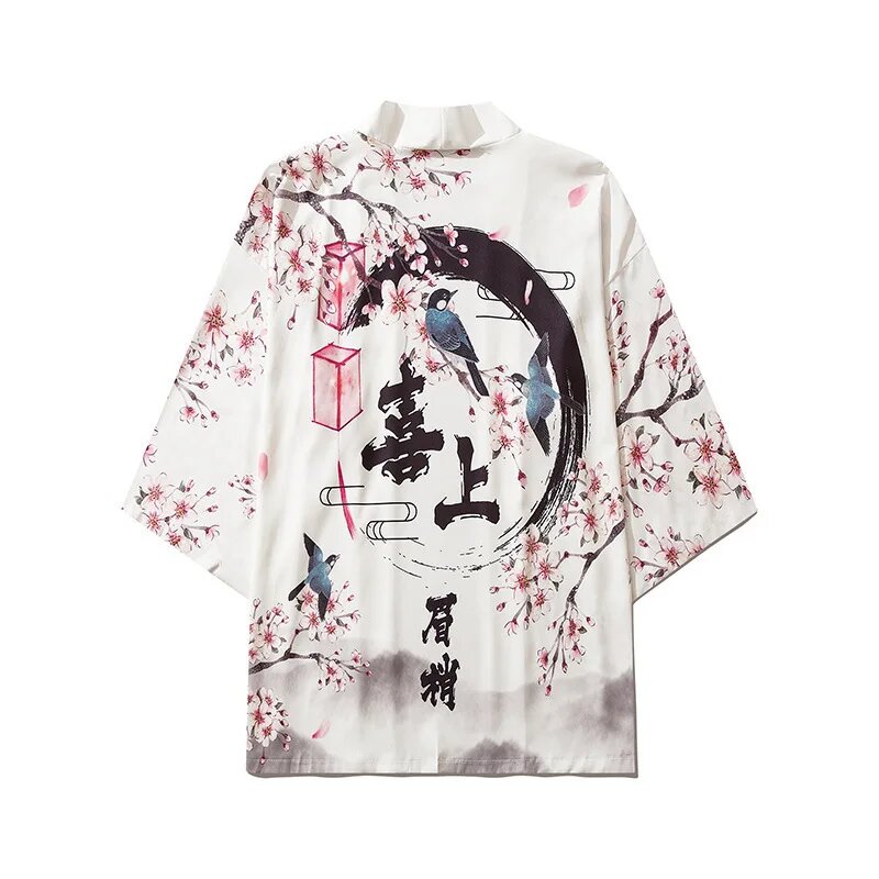 Кимоно кардиган с принтом цветов сакуры, L, цвет: Kimono Cardigan 5