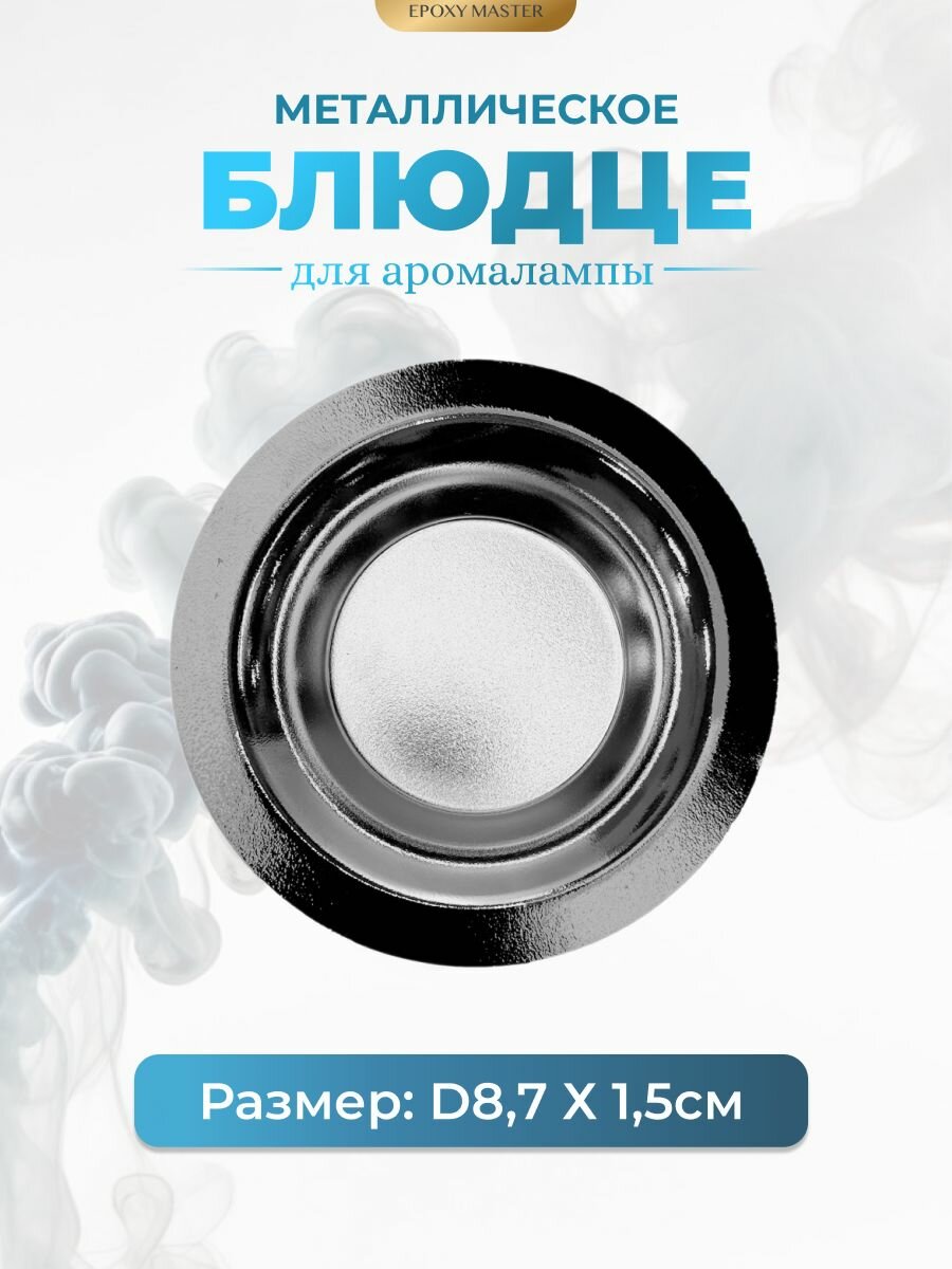Блюдце EPOXYMASTER для аромасвечи, металл, d8.7x1.8 см, белое