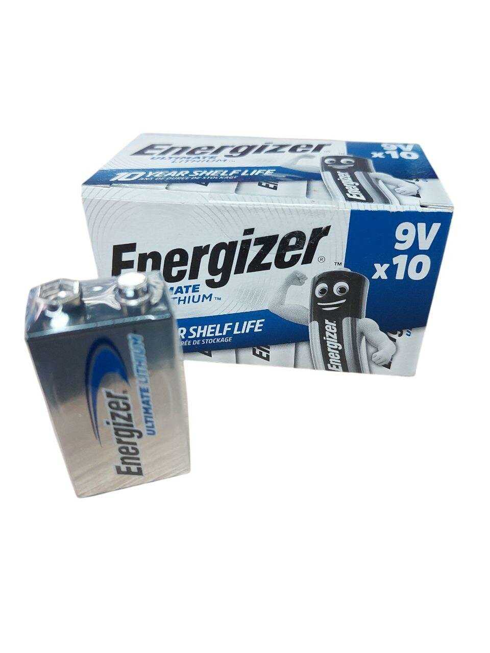 Батарейка крона Energizer 6FR61 Ultimate Lithium 9v BOX10 , 10шт.