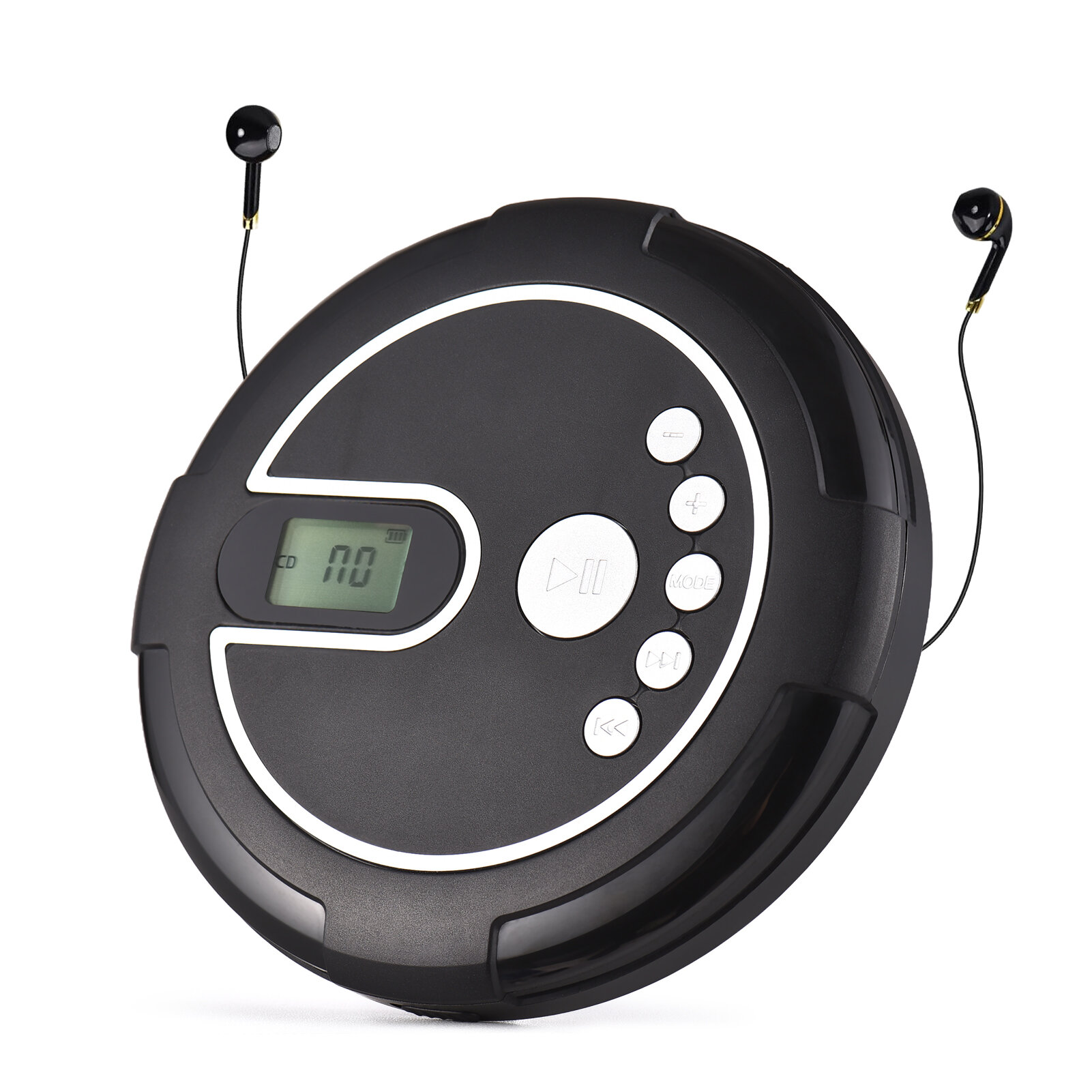 CD-плеер с проводными наушниками, портативный настольный CD-плеер с Bluetooth и динамиком для дома, путешествий, автомобиля, перезаряжаемый, FM-радио/U-диск/AUX/поддержка карт TF