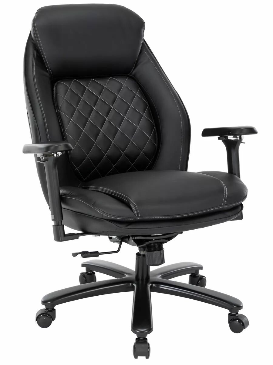 Компьютерное кресло Chairman 403 экокожа, черный, с динамической поддержкой спины и регулируемыми подлокотниками