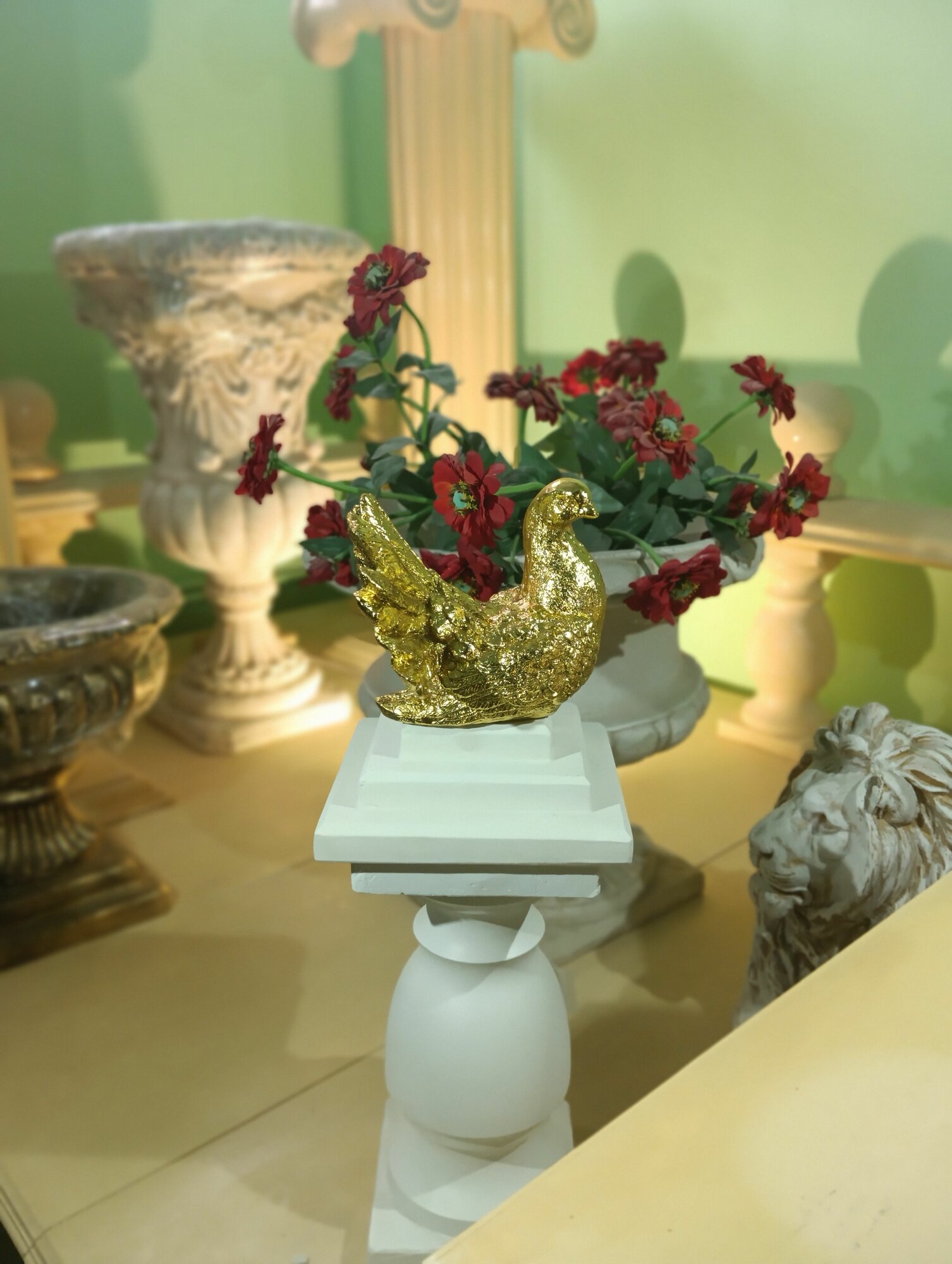 Голубь для декора Дом-Сад цвет золотистый